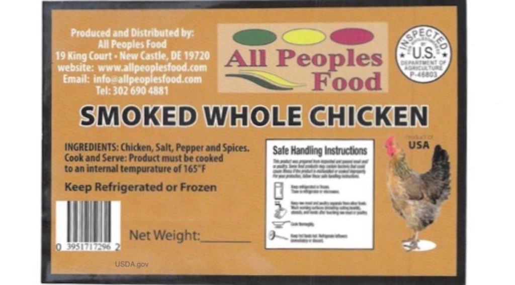 Smoked Whole Chicken Recalled for Undeclared MSG