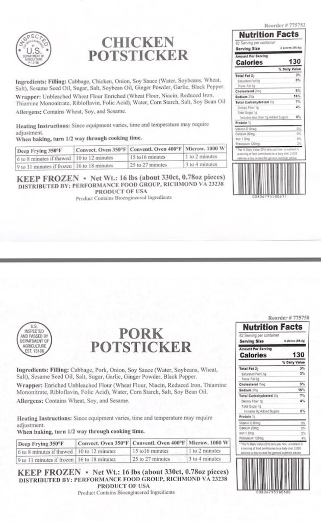 Asian Pride Potstickers Are Recalled For Lack of Inspection