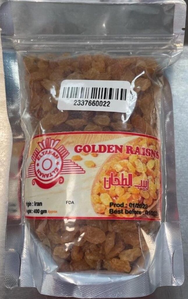 Eltahan Golden Raisins Recalled For Undeclared Sulfites