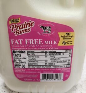 Prairie Farms Fat Free Milk Recalled For Cleaning Agents