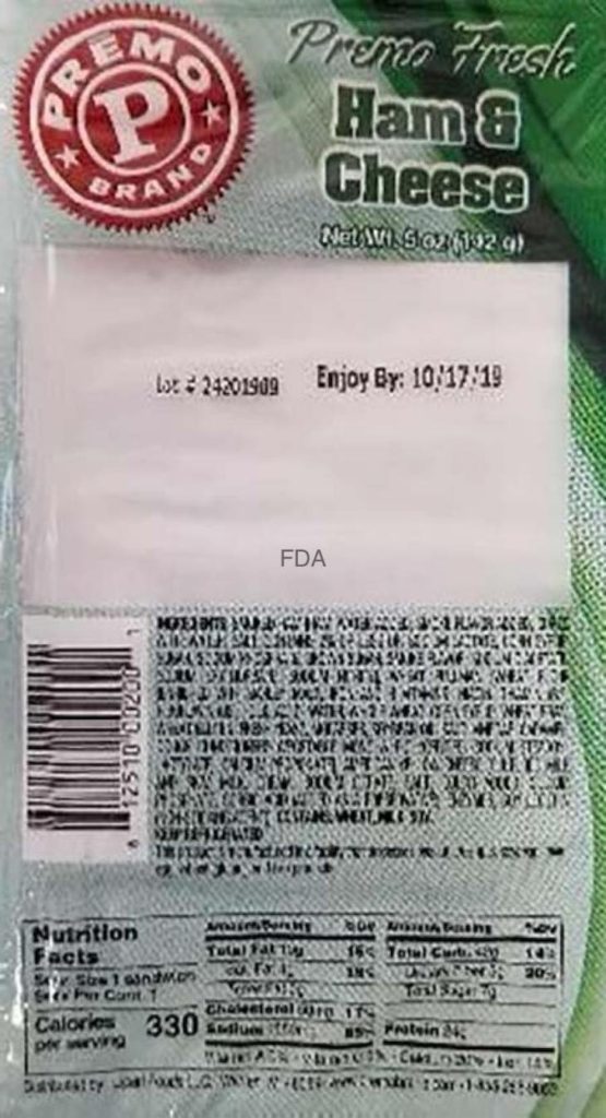 Premo Ham and Fresh Grab Ham Wedge Sandwiches Recalled Listeria
