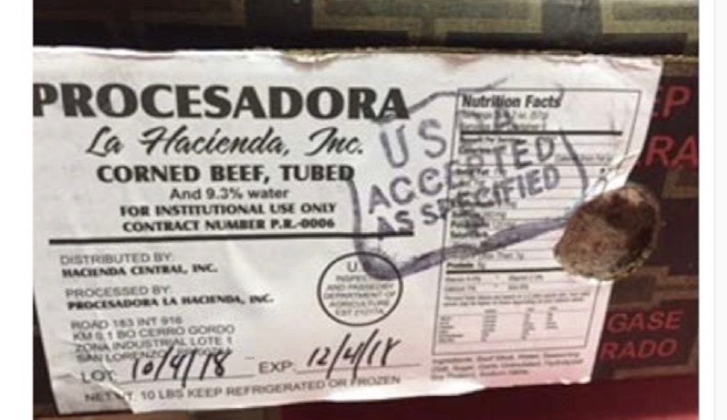 Procesadora La Hacienda Corned Beef Recalled For Foreign Material